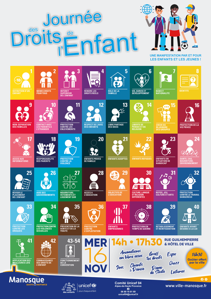 Journée internationale des droits de l’enfant à Manosque – mercredi 16 novembre – Site de la ...